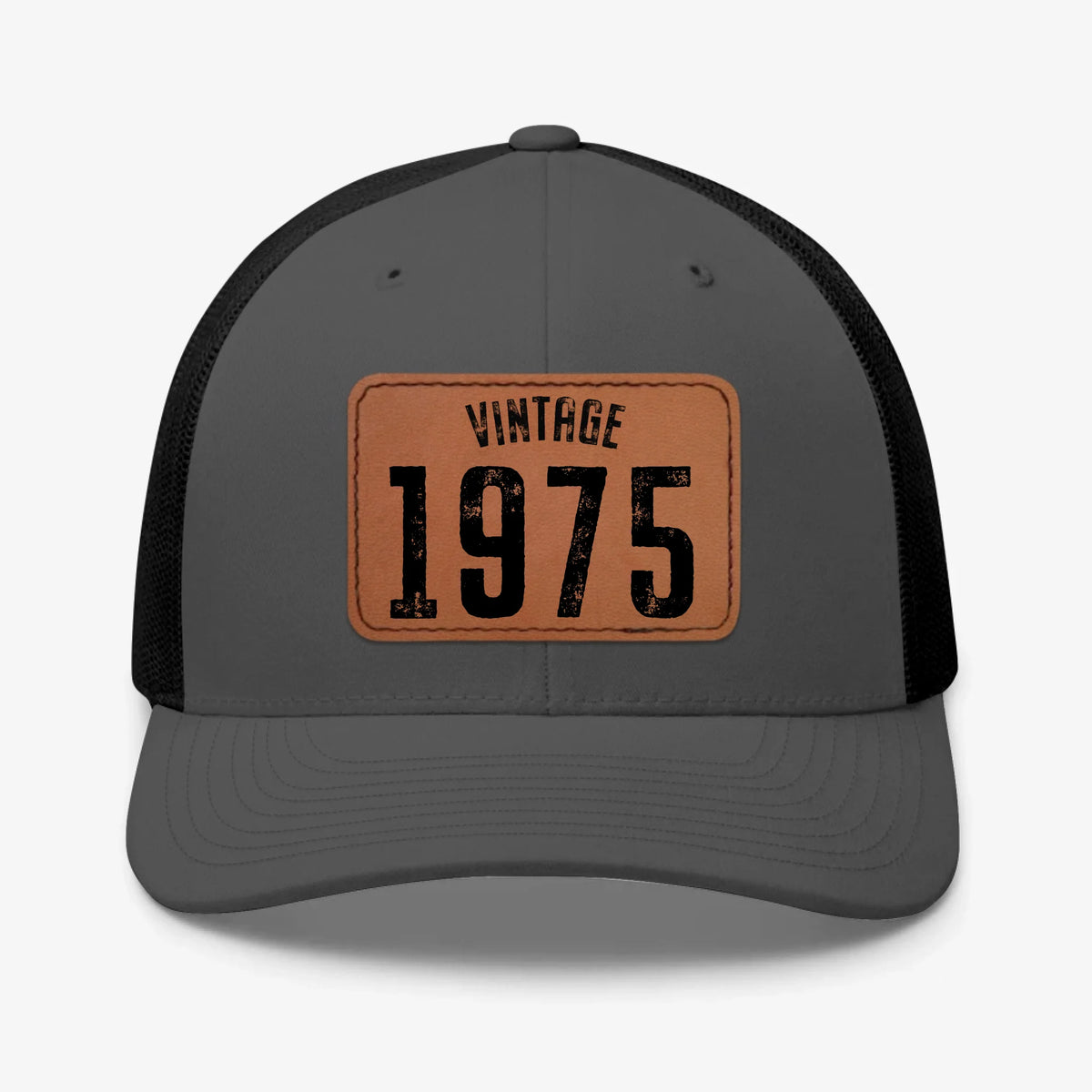 50th Birthday Trucker Hat – Vintage 1975 Leather Patch Cap – Custom Ye ...