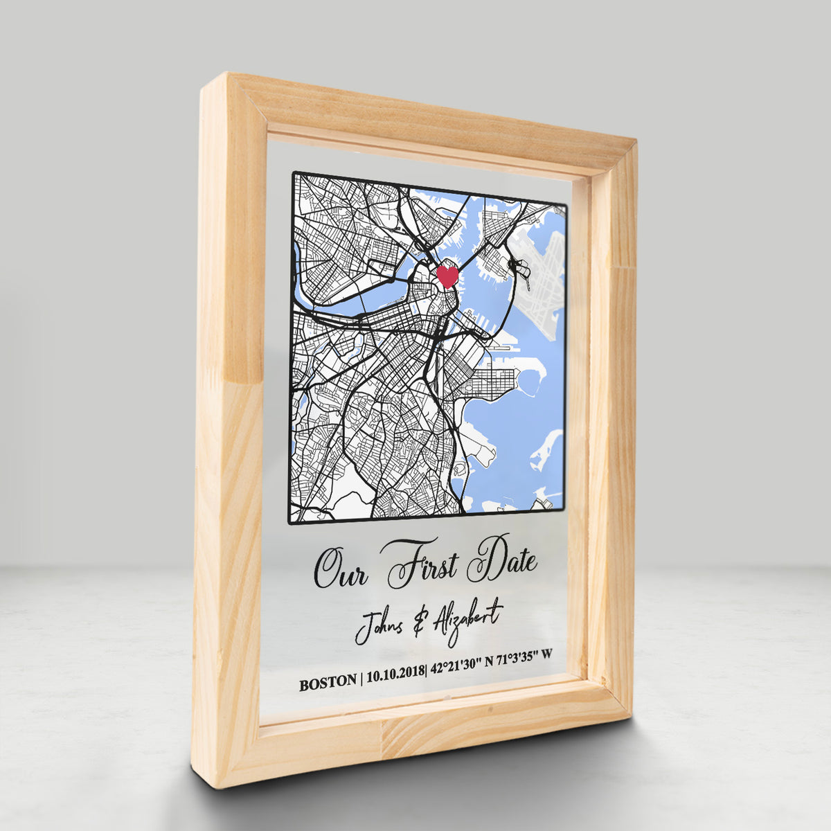 Our Frist Day Maps Couple Gift For Her Gift For Him Personalized Coupl ...